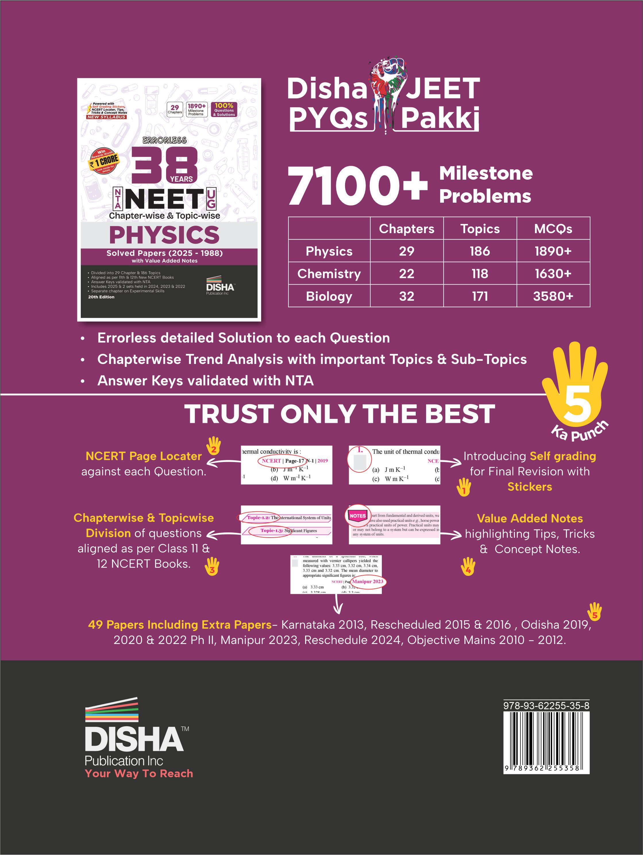 Errorless 38 Years NTA NEET (UG) Chapter-wise & Topic-wise Physics PYQ ...