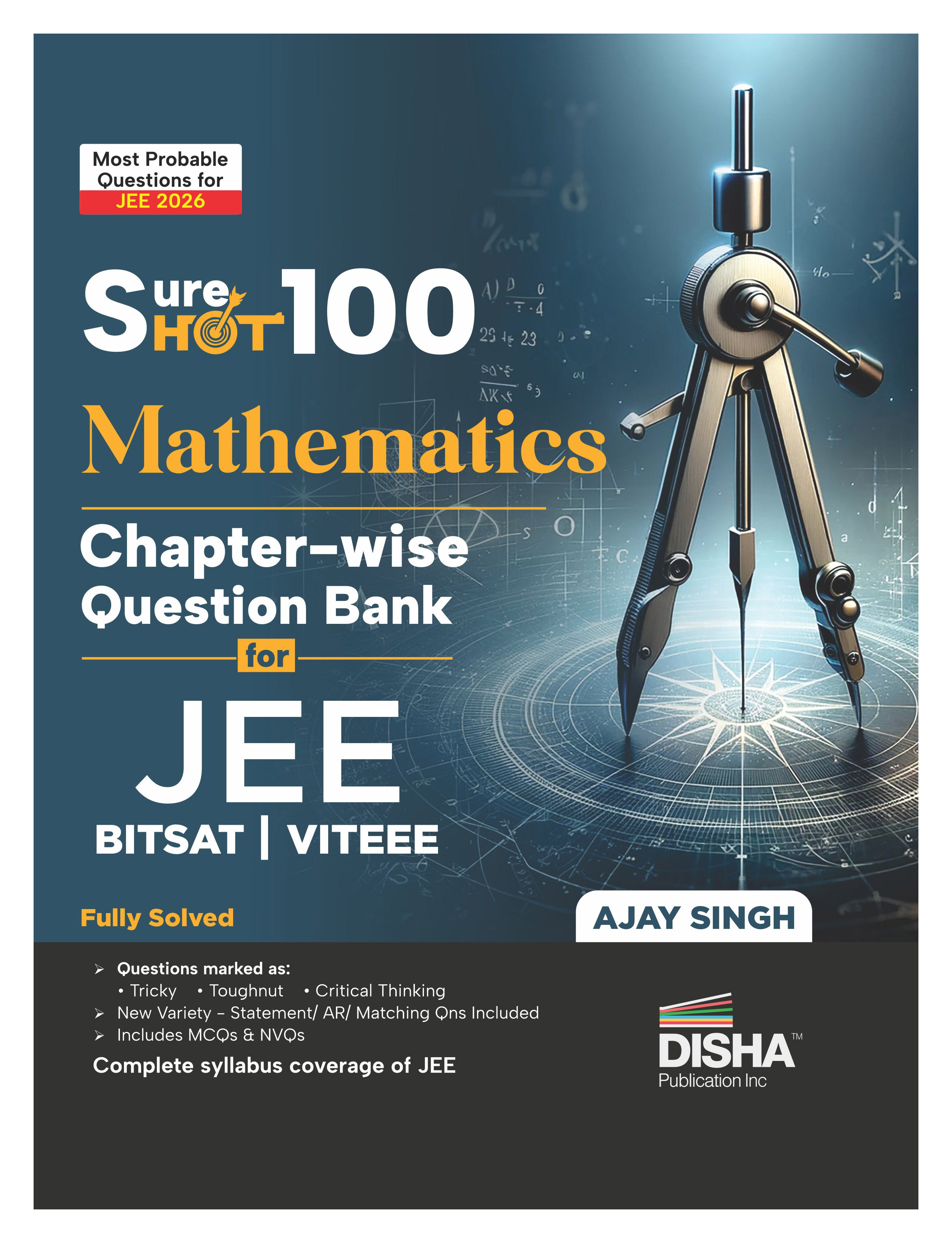 Disha SureSHOT 100 Mathematics Chapter-Wise question Bank for NTA JEE ...