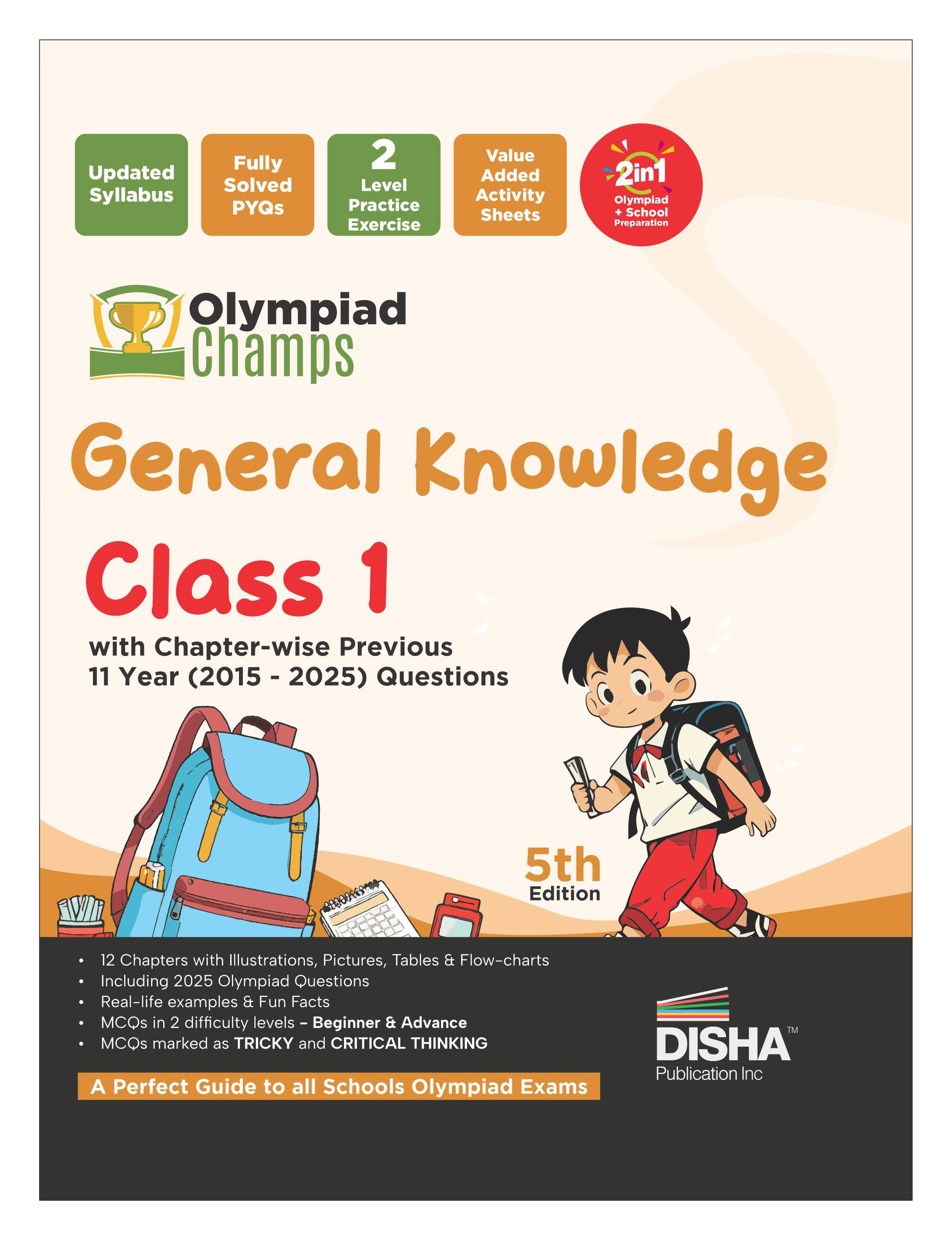 Disha Olympiad Champs General Knowledge Class 1 with Chapter-wise Prev ...