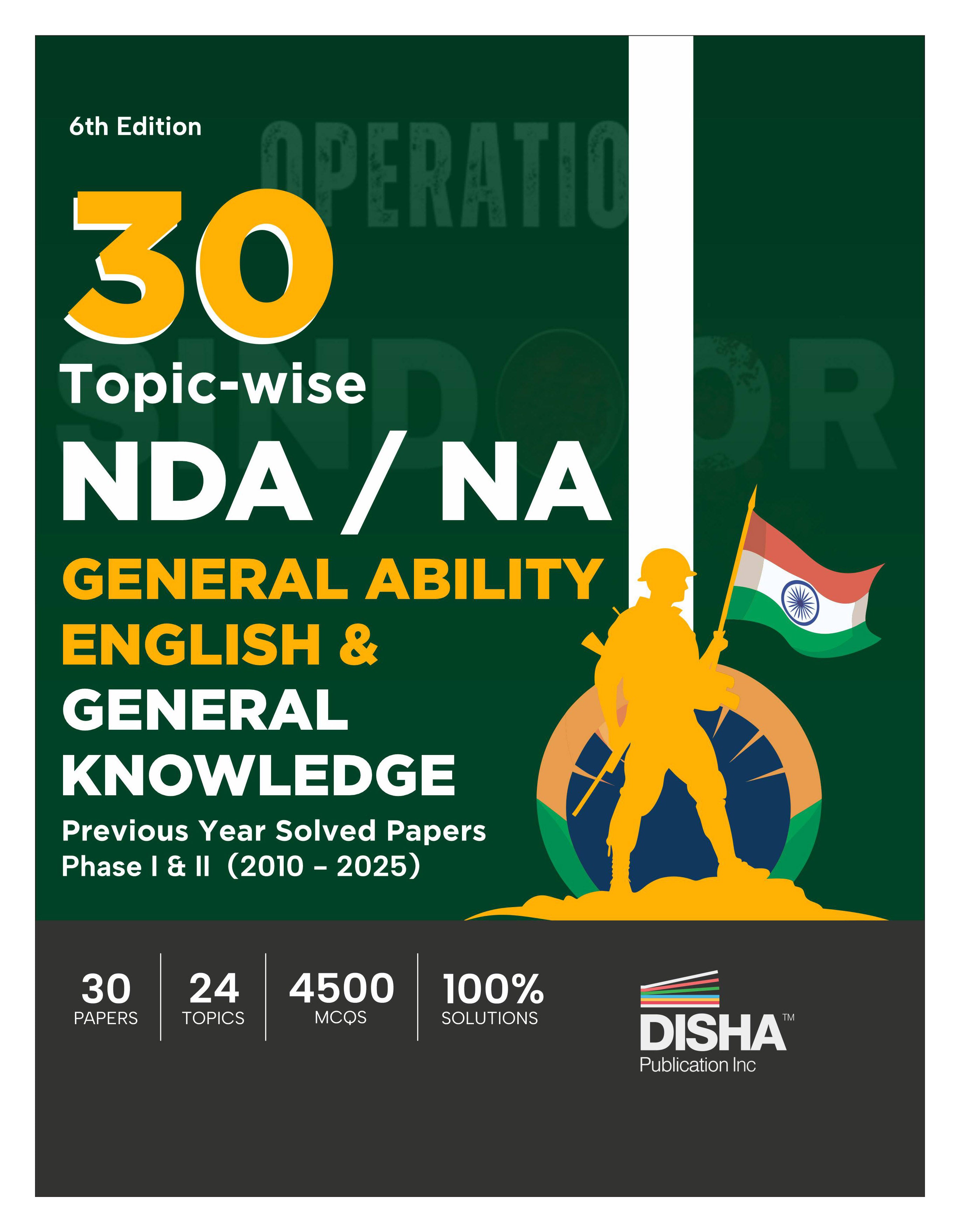 Disha 30 Topic-wise NDA/ NA General Ability Test English & General Kno ...